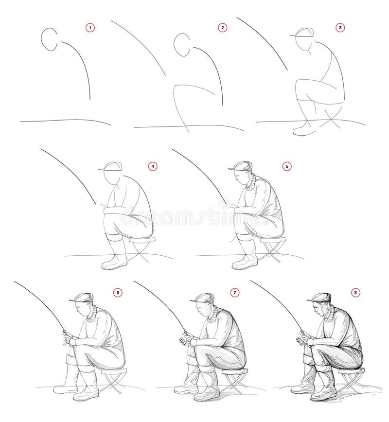 Page Shows How To Learn To Draw Sketch an Old Fisherman. Pencil Drawing ... Page Shows How To Learn To Draw Sketch an Old Fisherman. Pencil Drawing ...