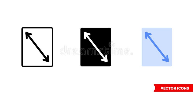 Page Size Icon Of 3 Types Color Black And White Outline Isolated
