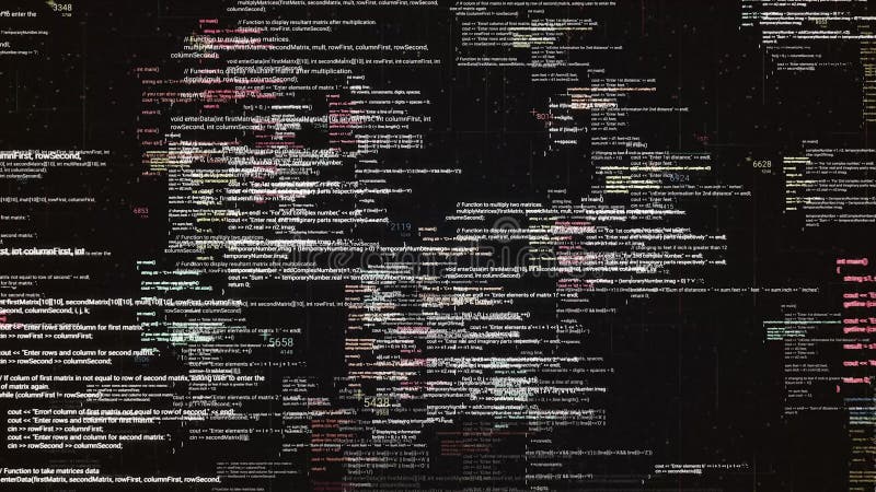 Source Codes in Cyberspace on Black Background. Animation Stock Video - Video of concept, matrix ...
