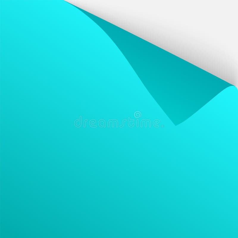 Page Turn Mockup. Blue Square Sheet of Paper Stock Vector ...