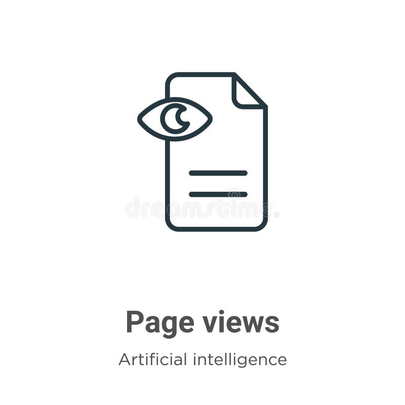 Page Views Outline Vector Icon. Thin Line Black Page Views Icon, Flat ...