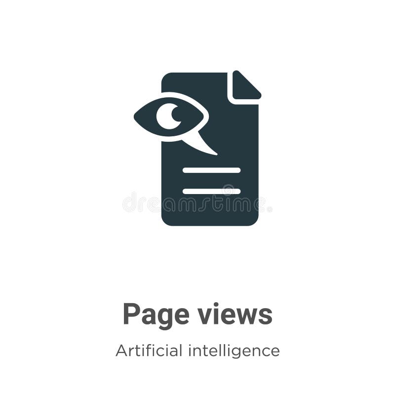 Page Views Vector Icon on White Background. Flat Vector Page Views Icon ...