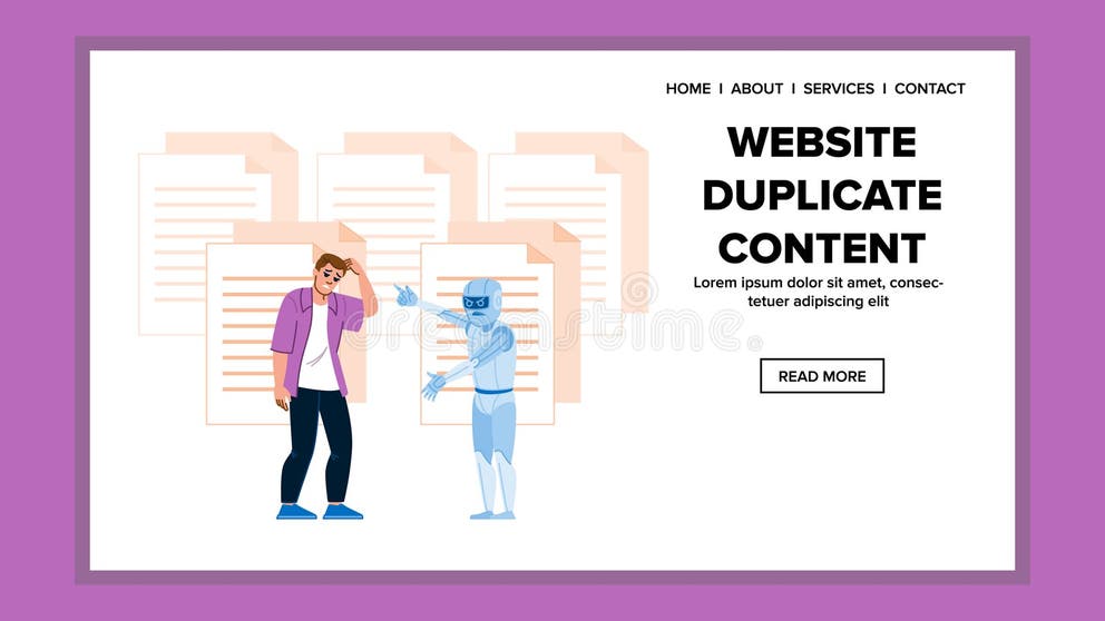 Page Website Duplicate Content Vector Stock Vector - Illustration of ...