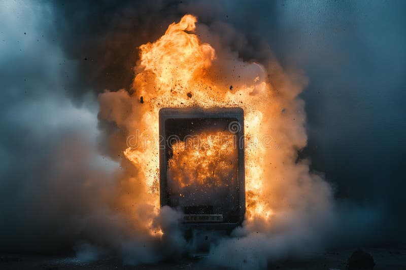Pager battery explosion stock image. Image of sparks - 336687977