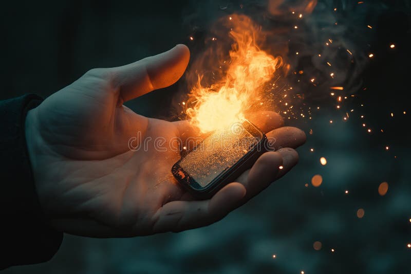 A Pager, Beeper Explodes in a Man S Hand Stock Photo - Image of gadget ...