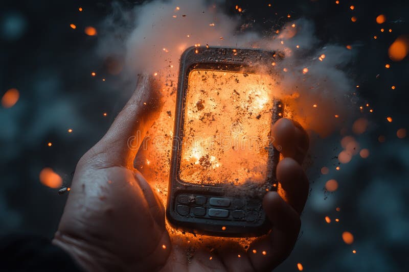 A Pager, Beeper Explodes in a Man S Hand Stock Image - Image of screen ...