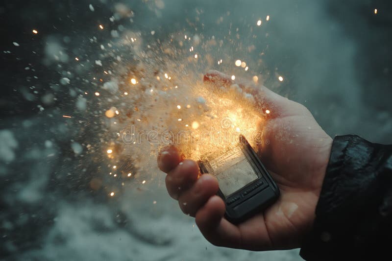 A Pager, Beeper Explodes in a Man S Hand Stock Image - Image of hand ...
