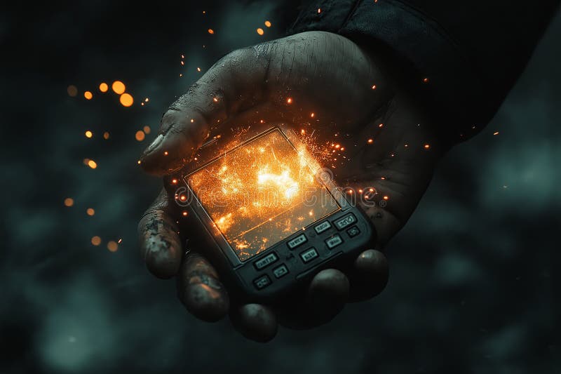 A Pager, Beeper Explodes in a Man S Hand Stock Image - Image of ...