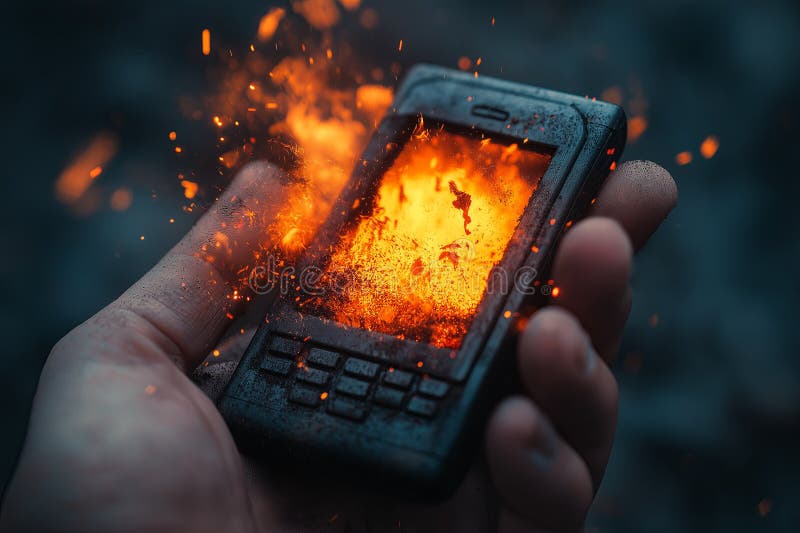 A Pager, Beeper Explodes in a Man S Hand Stock Photo - Image of ...