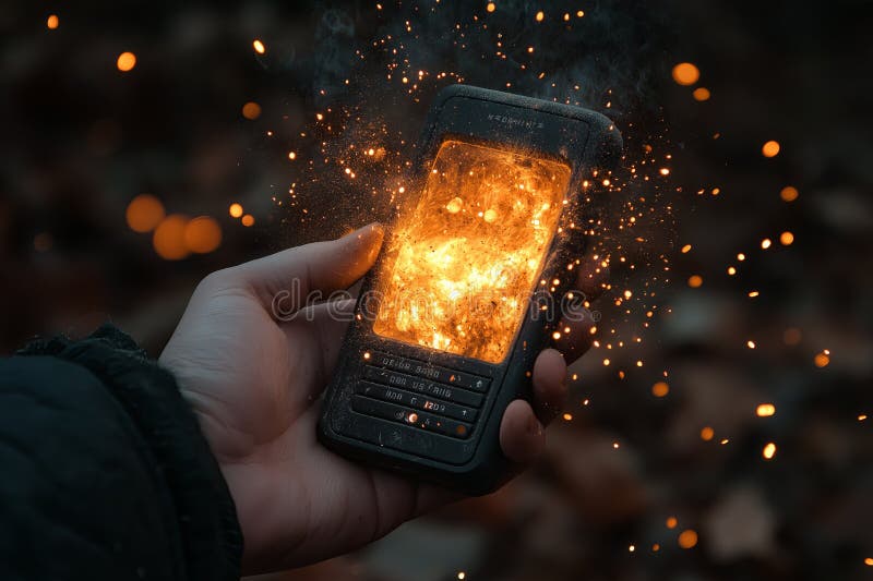A Pager, Beeper Explodes in a Man S Hand Stock Image - Image of ...