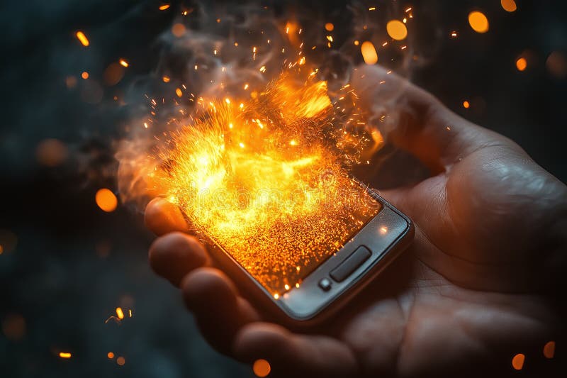 A Pager, Beeper Explodes in a Man S Hand Stock Photo - Image of ...