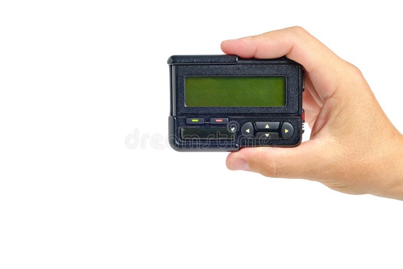 Pager is an Old Retro Gadget for Communication on Jeans Stock Image ...