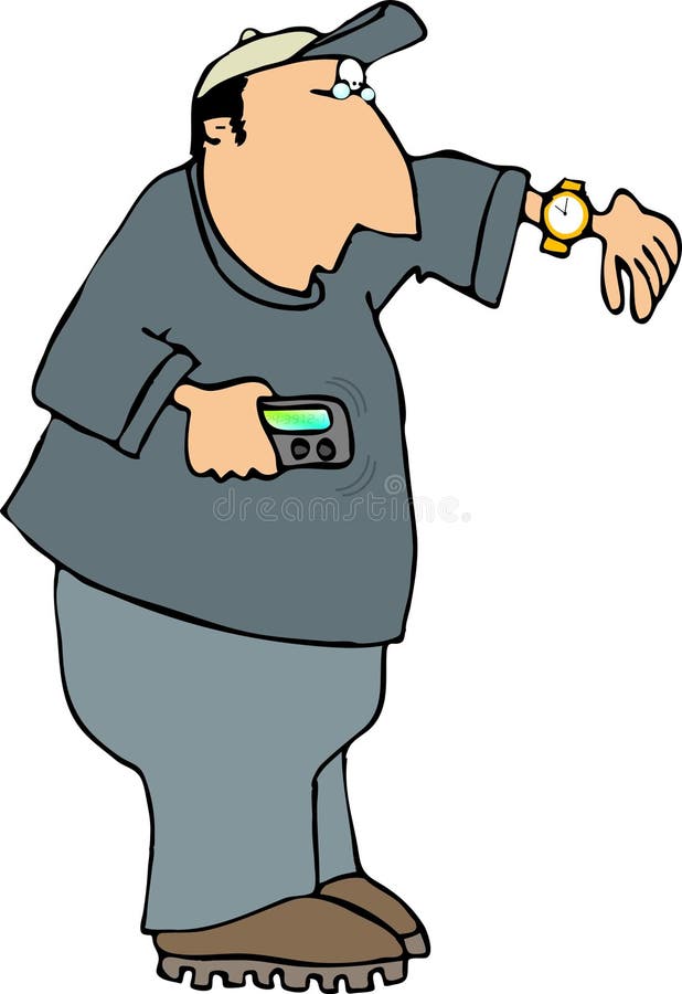 Cartoon Man Looking His Watch Stock Illustrations – 184 Cartoon Man ...