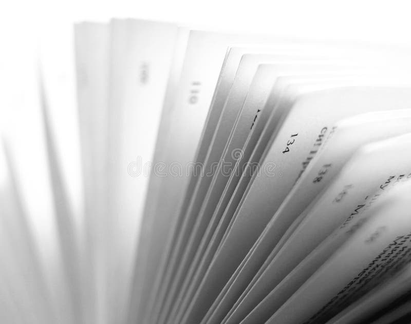 Black and White Blurred Pages of a Book Stock Image - Image of open ...