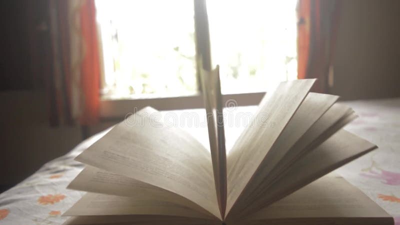 Open Pages of a Book Blowing in Wind. Wind Blowing through Pages. Relax ...
