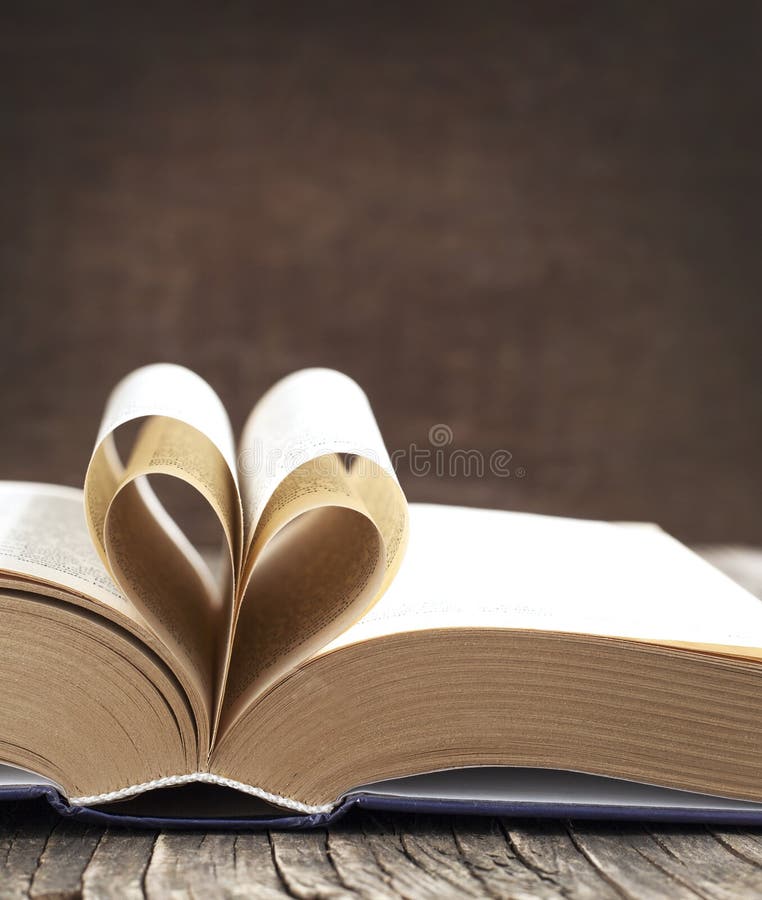Pages of a Book Curved into a Heart Shape Stock Image - Image of ...