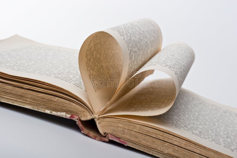 Pages of a Book Folded in To a Heart Shape Stock Image - Image of ...