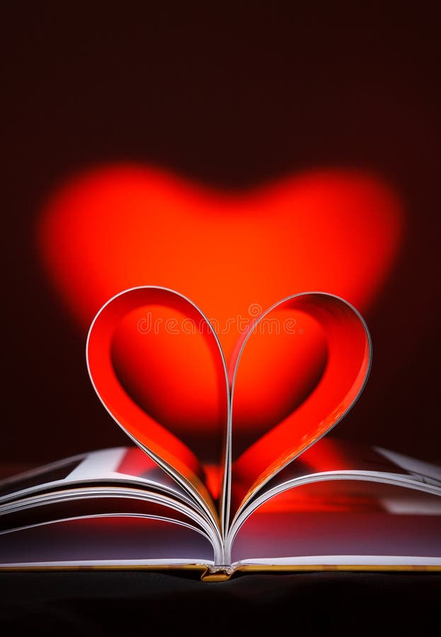 Pages Curved into a Heart Shape Stock Photo - Image of lovely ...