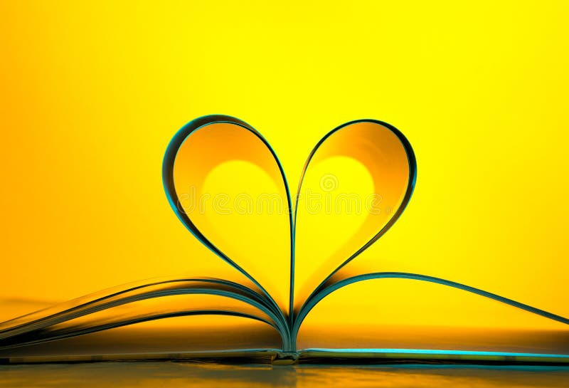 Pages Curved into a Heart Shape Stock Image - Image of paper, single ...