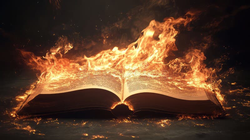 Pages fire book stock illustration. Illustration of pages - 393720254