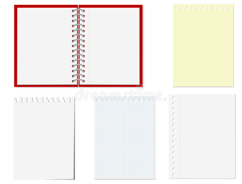 Kids Notebook Page Template Vector Cards, Notes, Stickers, Labels, Tags ...