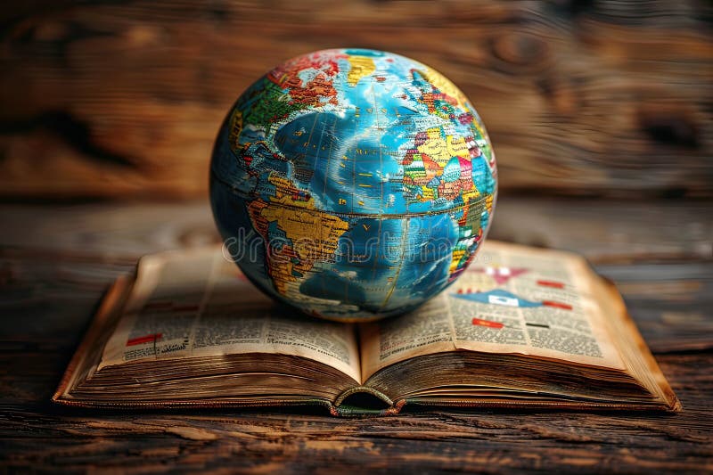 The Pages of an Open Book Provide a Sturdy Base for a Globe To Sit on ...