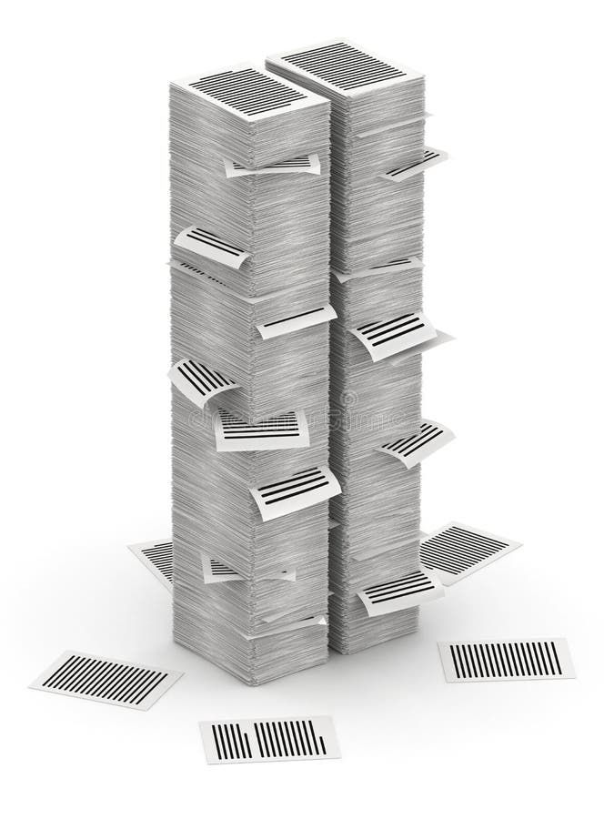 Pages Paper Stacks 3d Isometry Stock Illustration - Illustration of ...