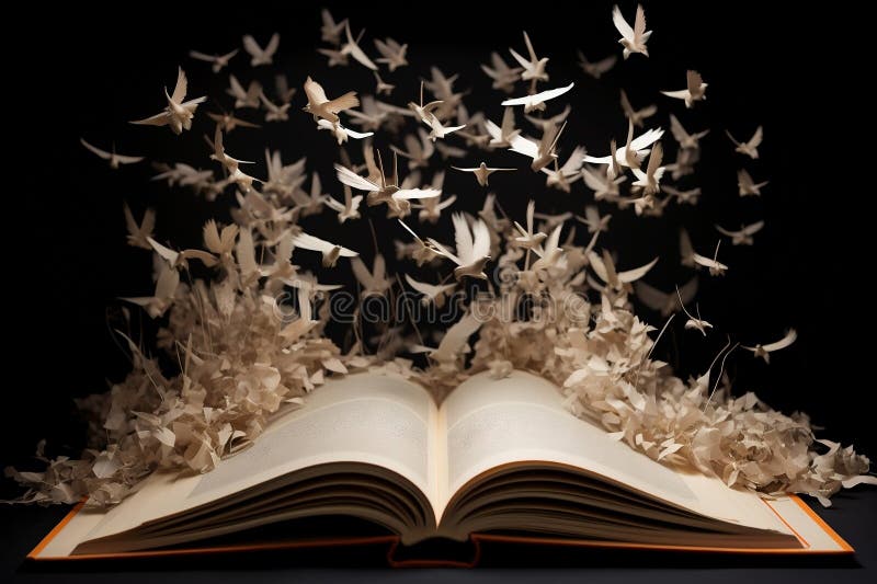Pages Transforming into Soaring Birds Stock Photo - Image of creativity ...