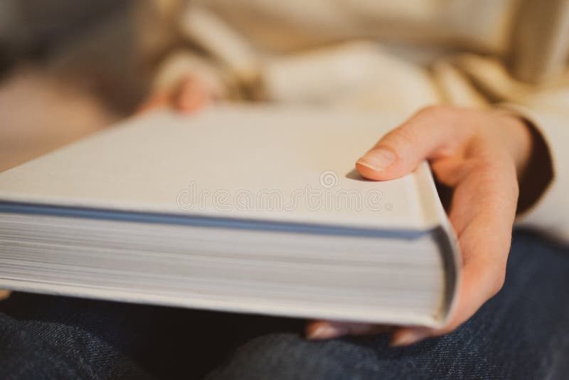 Pages of the White Book. Reading Literature in the Library Stock Photo ...
