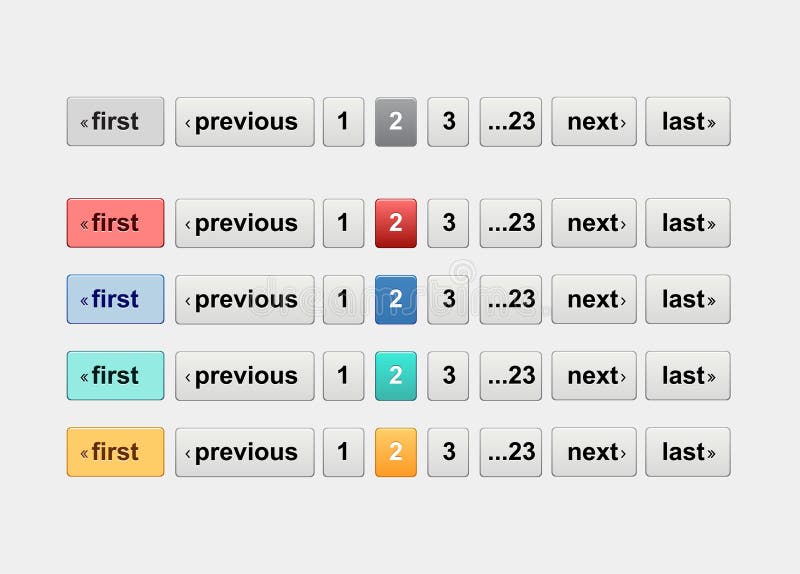 Pagination Bars in Different Colors. Website Element for User Interface ... Pagination Bars in Different Colors. Website Element for User Interface ...