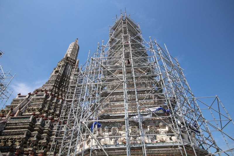 The Pagoda Architecture Under Construction Stock Photo - Image of ...