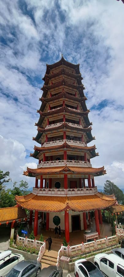 Pagoda Building on Top of Genting Highlands Under Blue Sky Stock Image ...