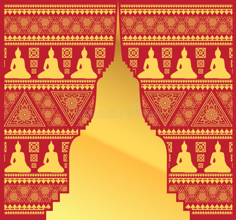 Pagoda Ethnic Buddha Pattern Background Stock Vector - Illustration of ...