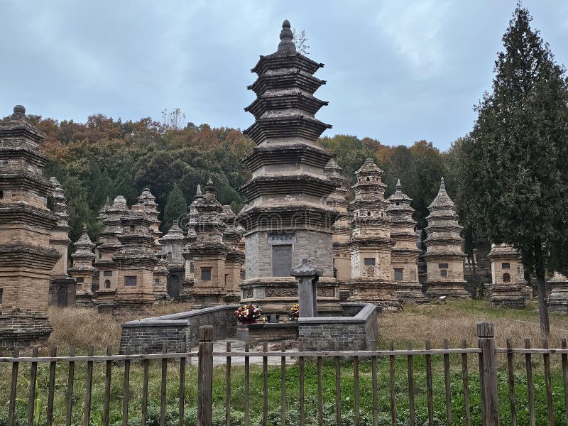 Pagoda Forest at Shaolin Temple, Dengfeng, China Stock Image - Image of ...