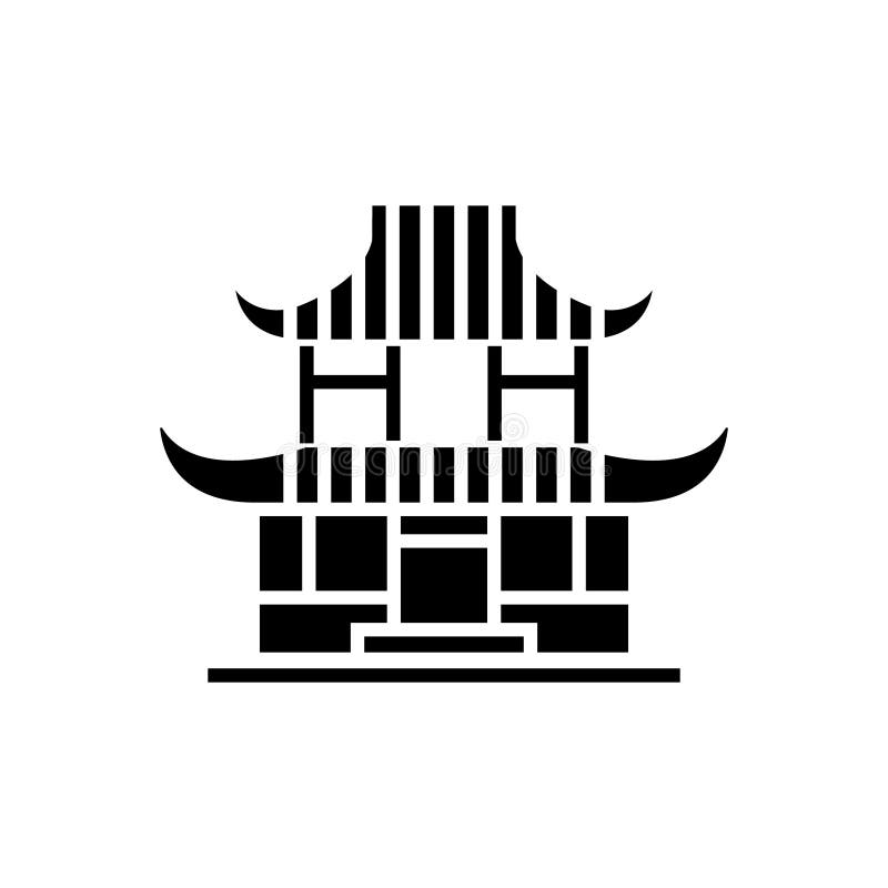 Pagoda - Japan Icon, Vector Illustration, Black Sign On Isolated ...