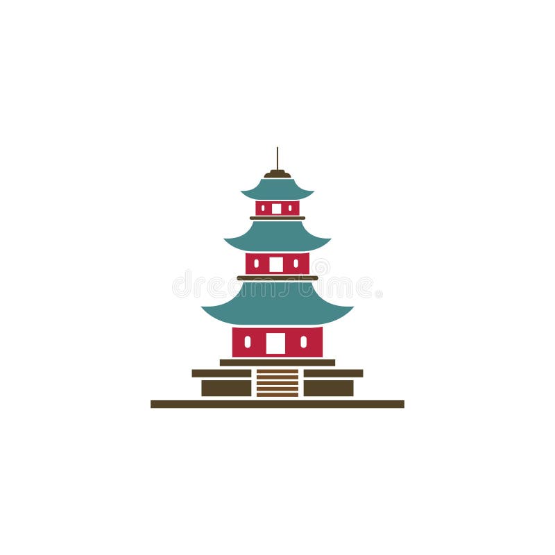 Pagoda Icon Vector Illustration Stock Vector - Illustration of landmark ...