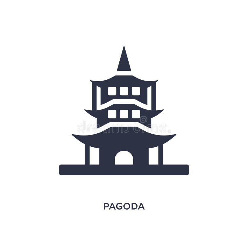 Pagoda Icon on White Background. Simple Element Illustration from ...