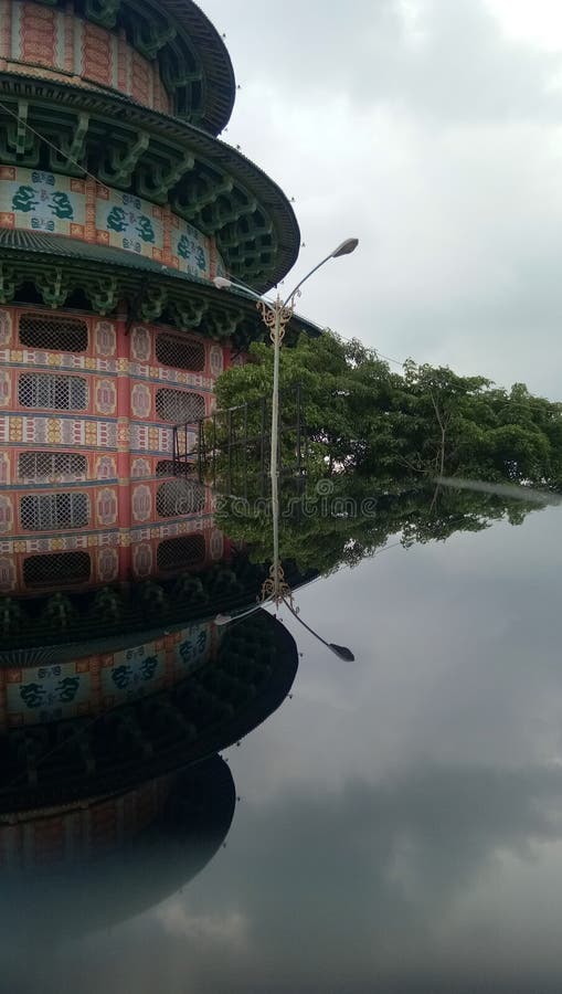 Pagoda on kenjeran beach stock photo. Image of shadow - 262786328