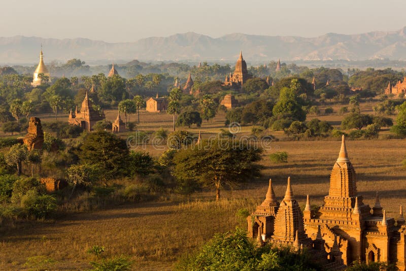 Pagoda landscape in Bagan stock photo. Image of mist - 61315808