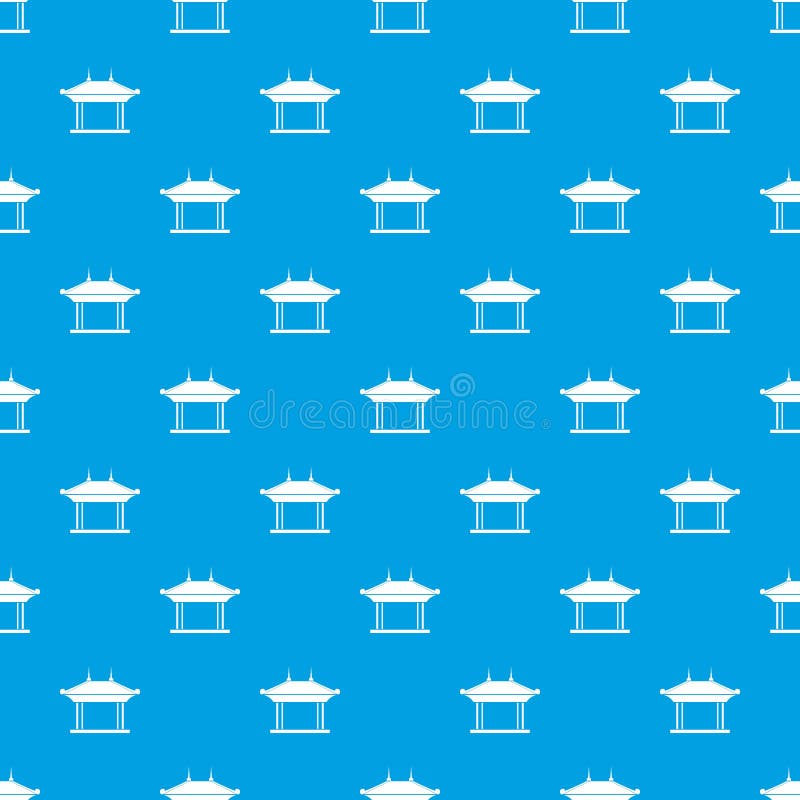 Pagoda Pattern Seamless Blue Stock Vector - Illustration of buddha ...