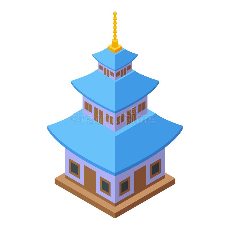 Pagoda Structure Icon Isometric Vector. Chinese Building Stock Vector ...