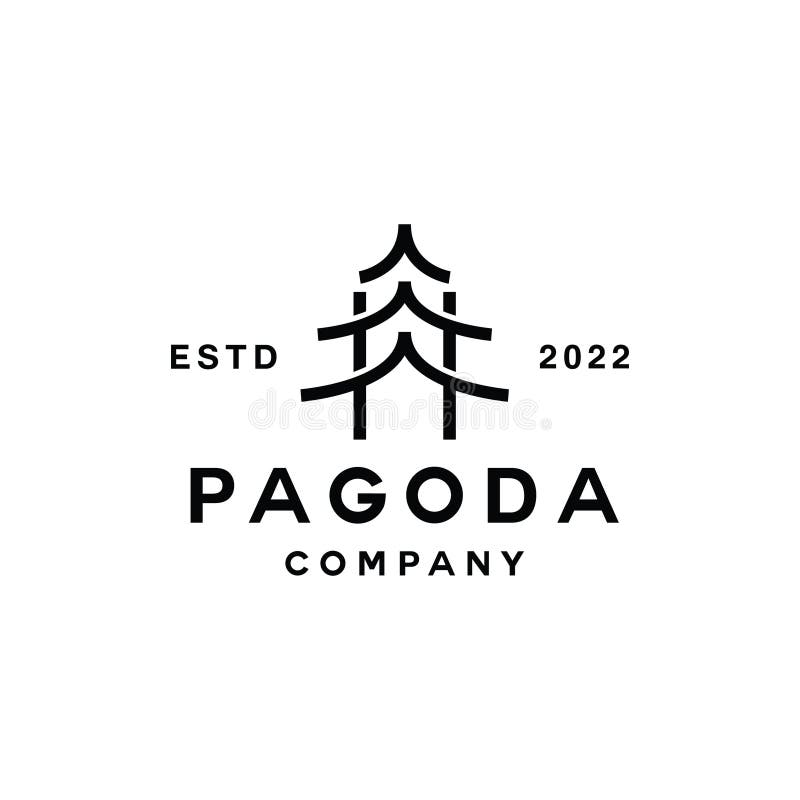 Pagoda Temple Logo Vector Design Graphic Emblem Stock Vector ...
