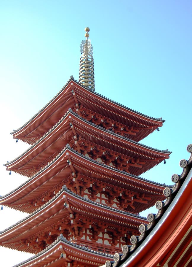 Pagoda Tower in Asakusa stock image. Image of skycriper - 2002631