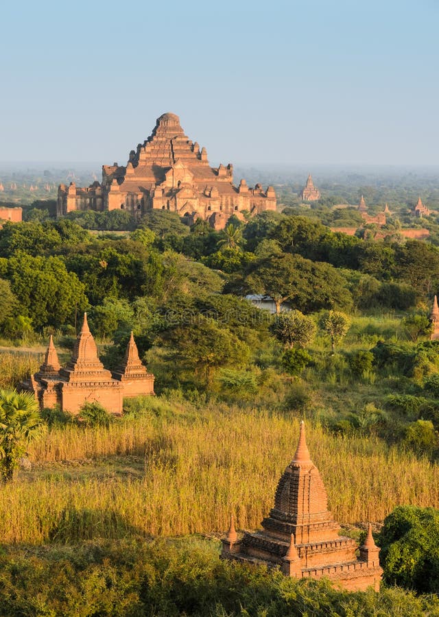 Pagodas of Bagan at Sunrise, Myanmar Stock Image - Image of temple ...