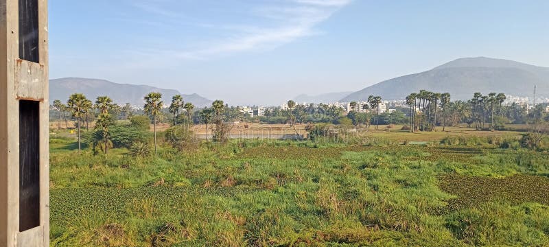 PaharNil Akash Beautiful Natural Stock Photo - Image of soil, field ...