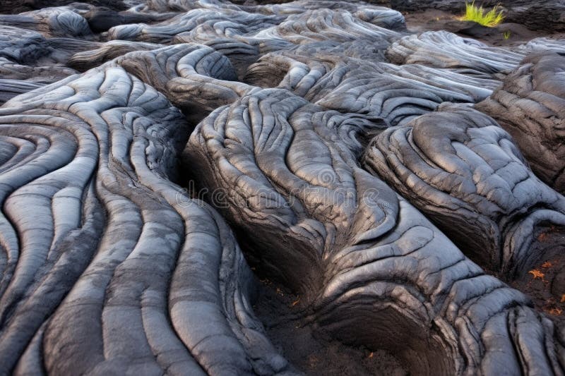 Pahoehoe Lava with Smooth, Billowy Forms Stock Image - Image of science ...