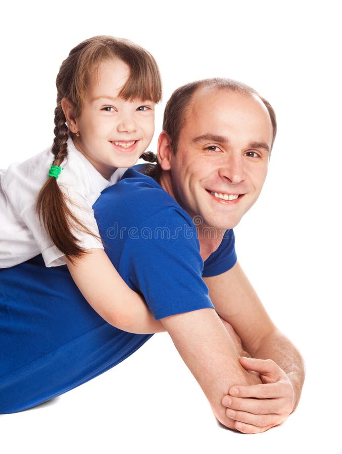 Pai e filha foto de stock. Imagem de europeu, filha, isolado - 19707382