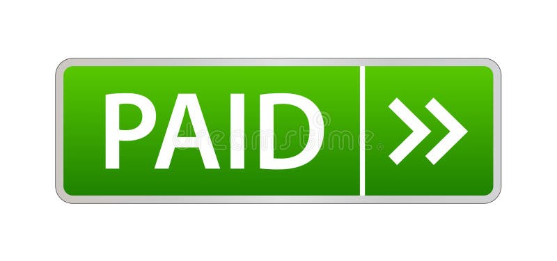 Paid Green Stamp Isolated on White Background. Vector Illustration ...