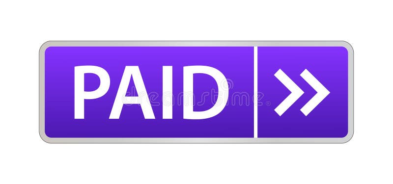 Paid button stock vector. Illustration of coupon, account - 189626133