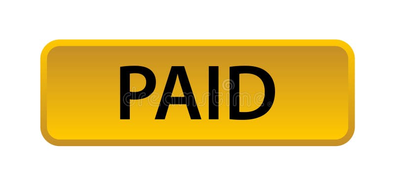 Paid button stock vector. Illustration of advertising - 189626407